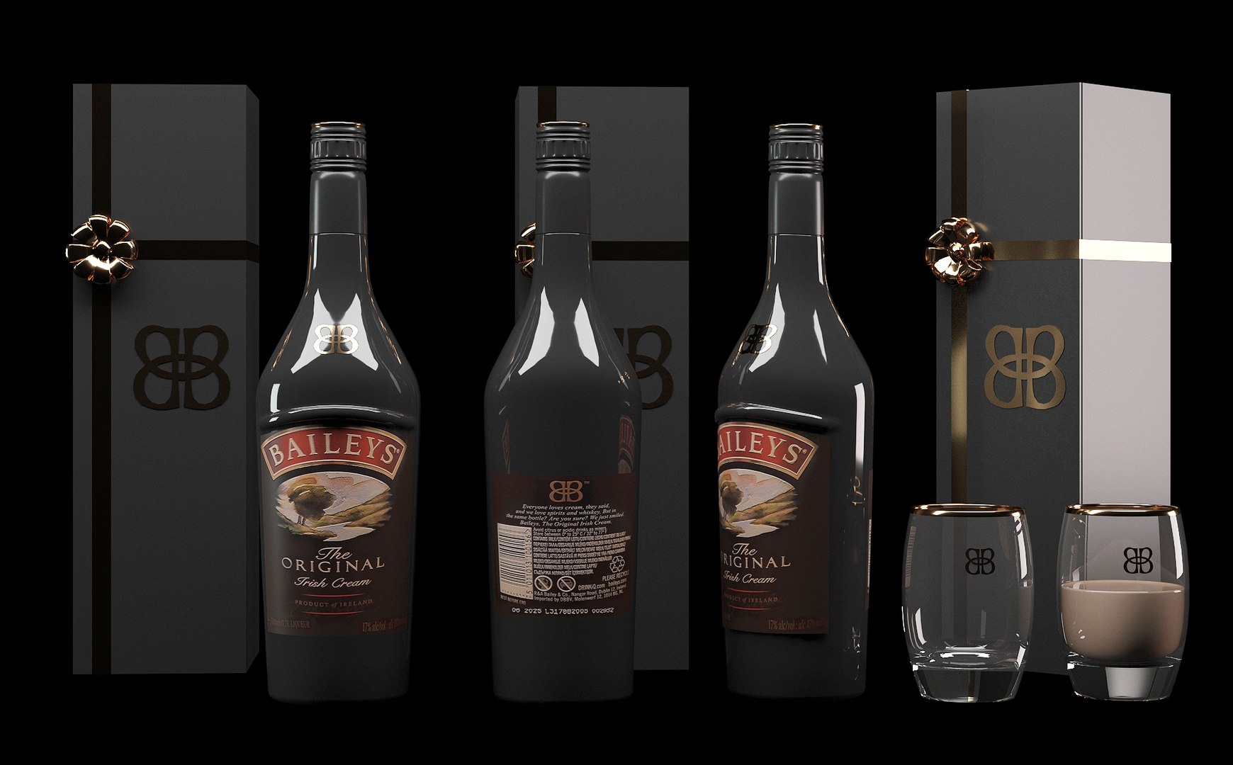 Baileys Liquor Set 3D model - TurboSquid 2170733