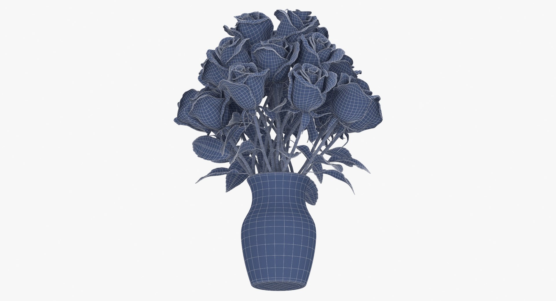 Mixed Rose Bouquet 01 In Glass Vase 3D Model - TurboSquid 2127922