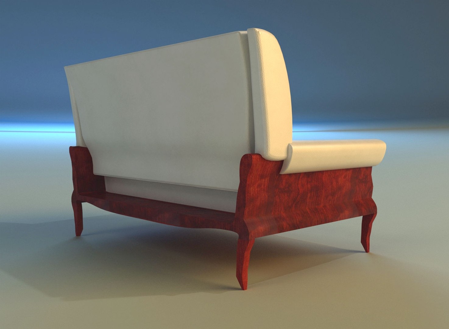 3d large classic leather sofa model