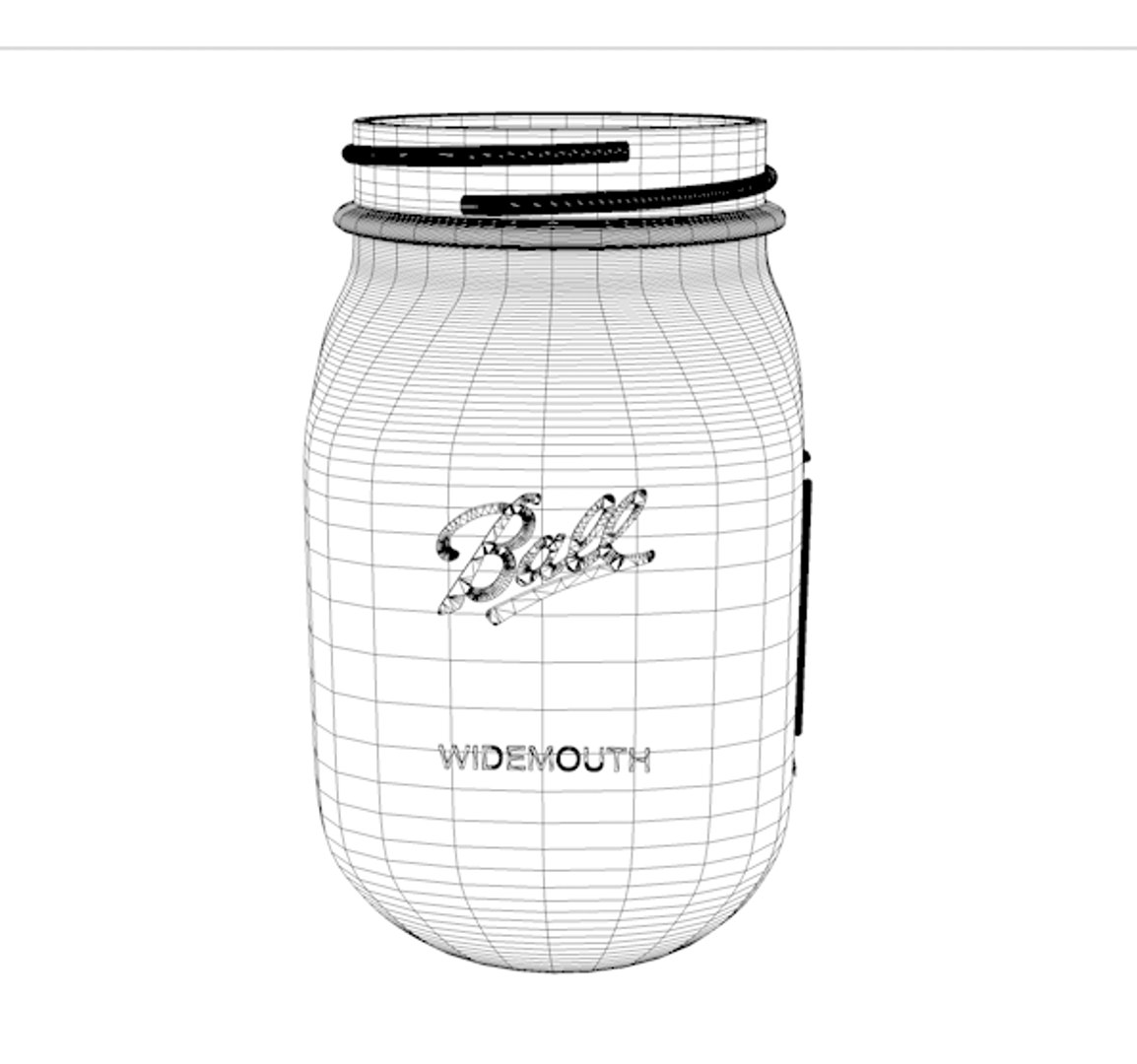 3d ball jar mason model