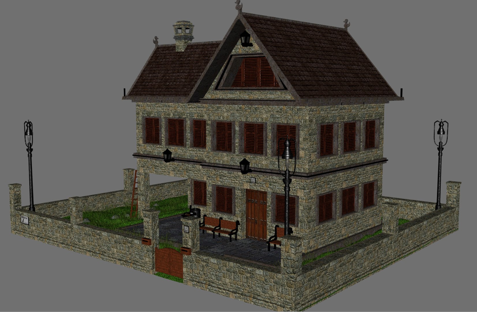 House Mountain Rustic 3D - TurboSquid 1153475