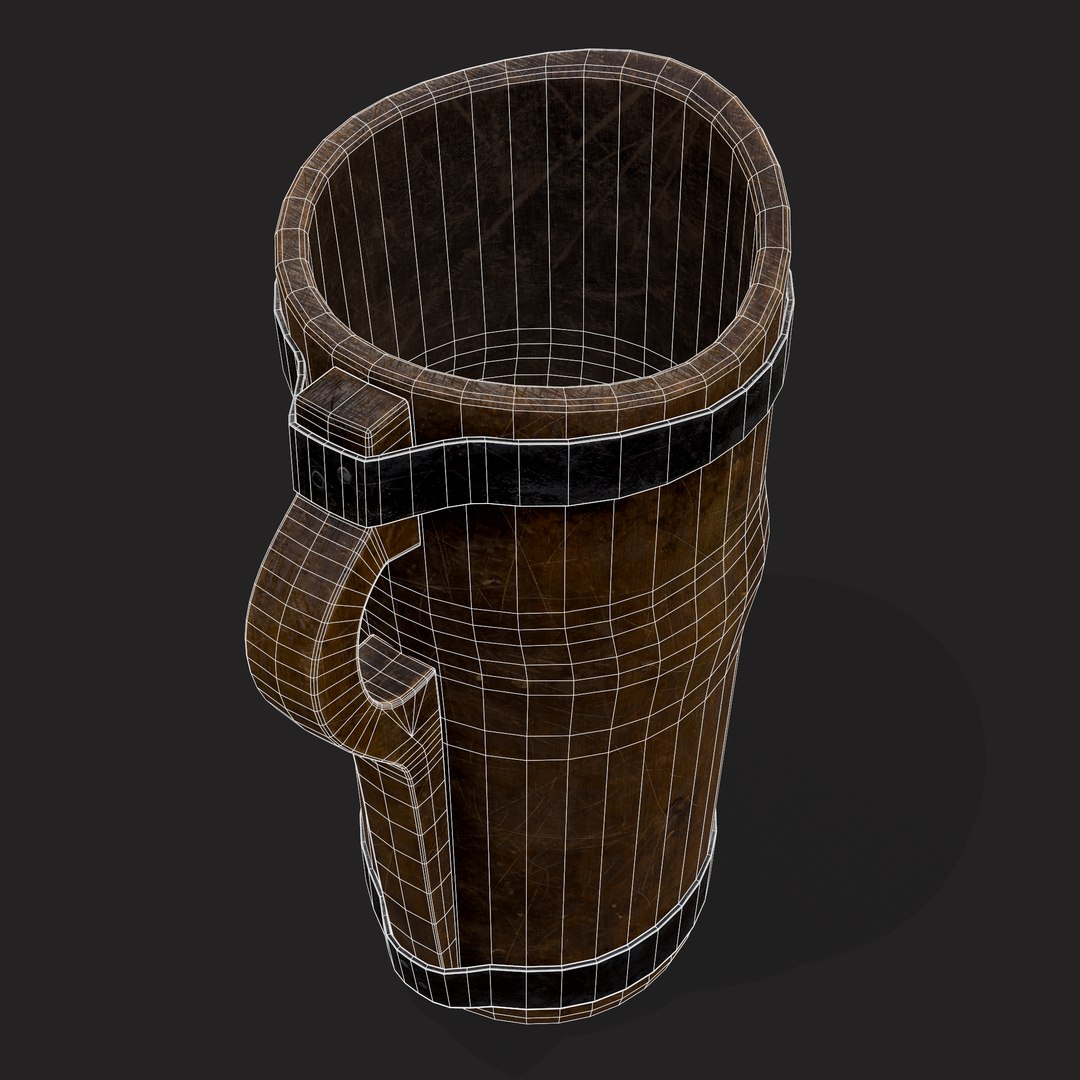 Rustic Wooden Beer Pitcher 3D Model - TurboSquid 1916018
