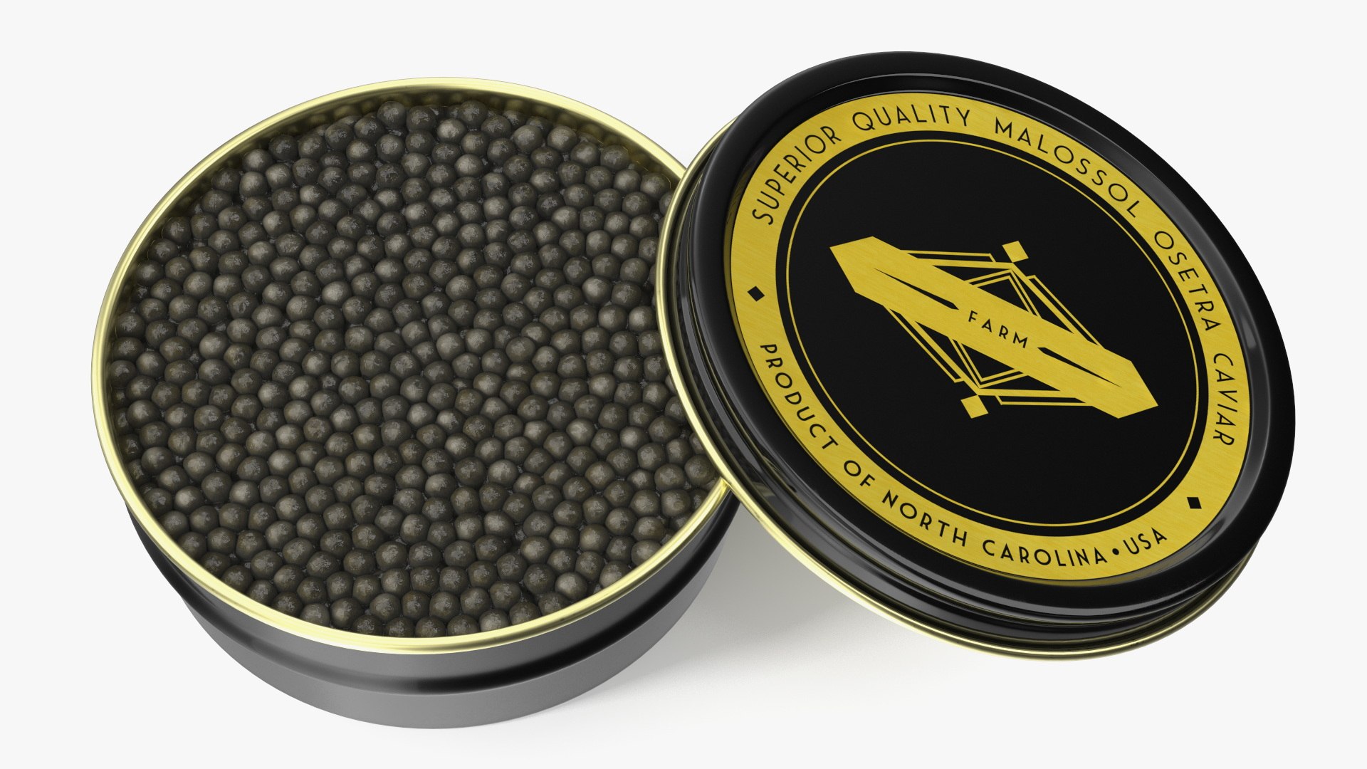 3D Black Sturgeon Caviar Open Tin Model - TurboSquid 2378258
