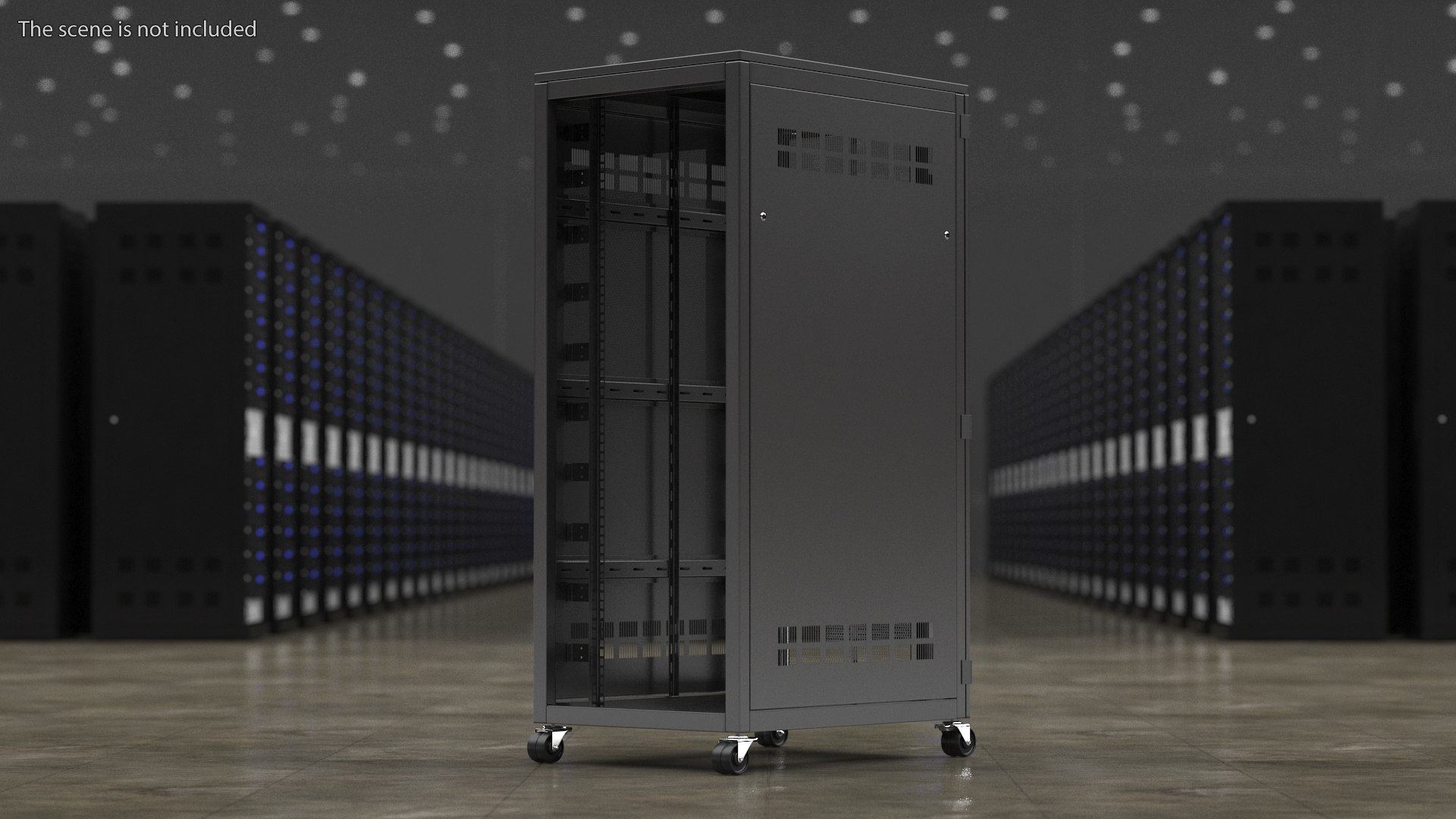 Black 33U Floor Standing Rack Cabinet 3D model - TurboSquid 1845140