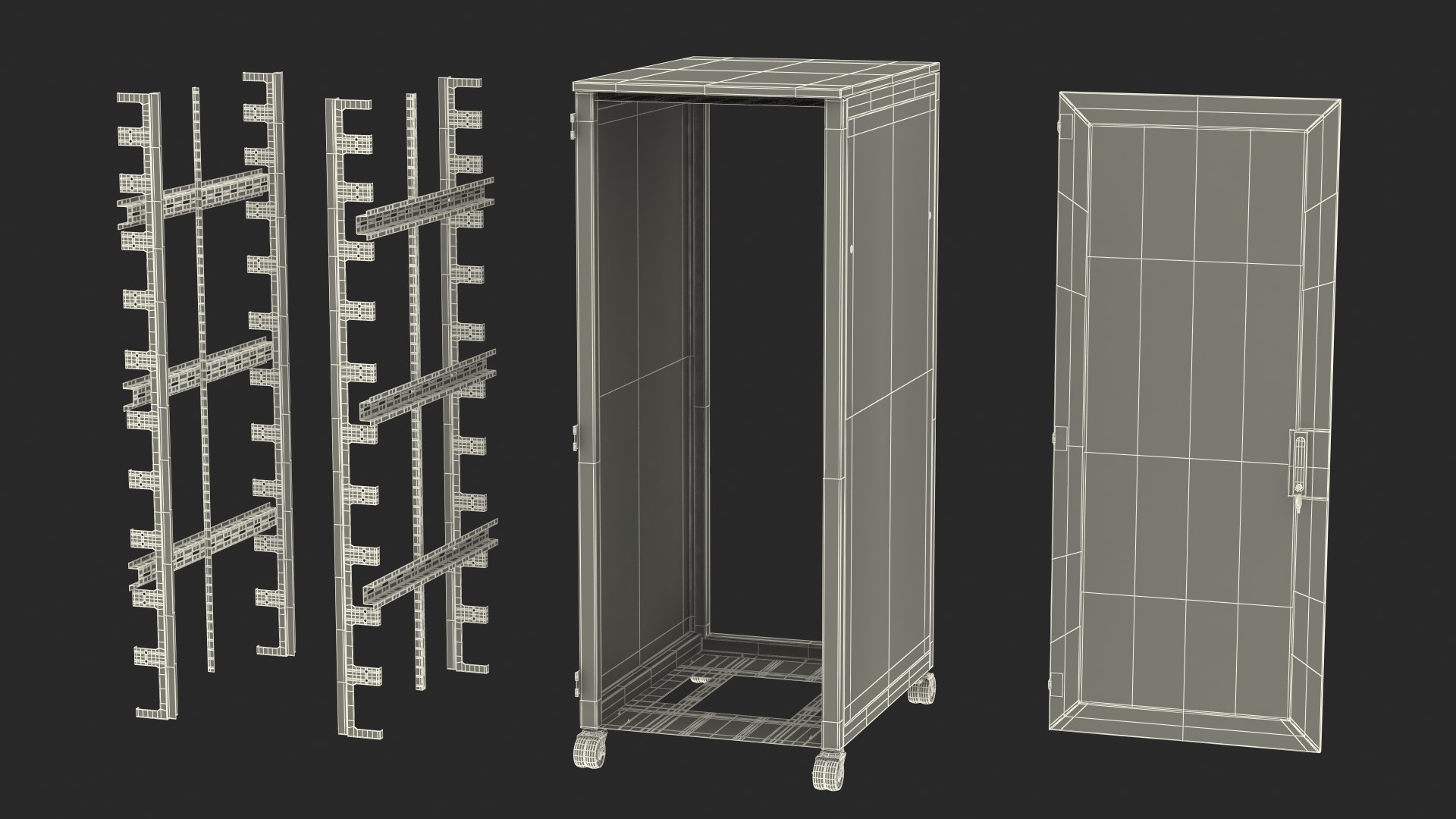 Black 33U Floor Standing Rack Cabinet 3D Model - TurboSquid 1845140