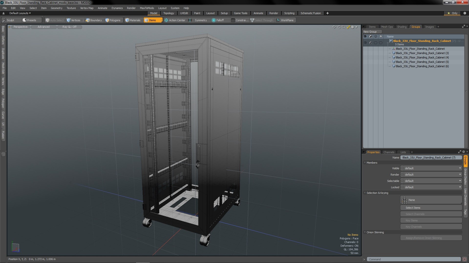 Black 33U Floor Standing Rack Cabinet 3D model - TurboSquid 1845140