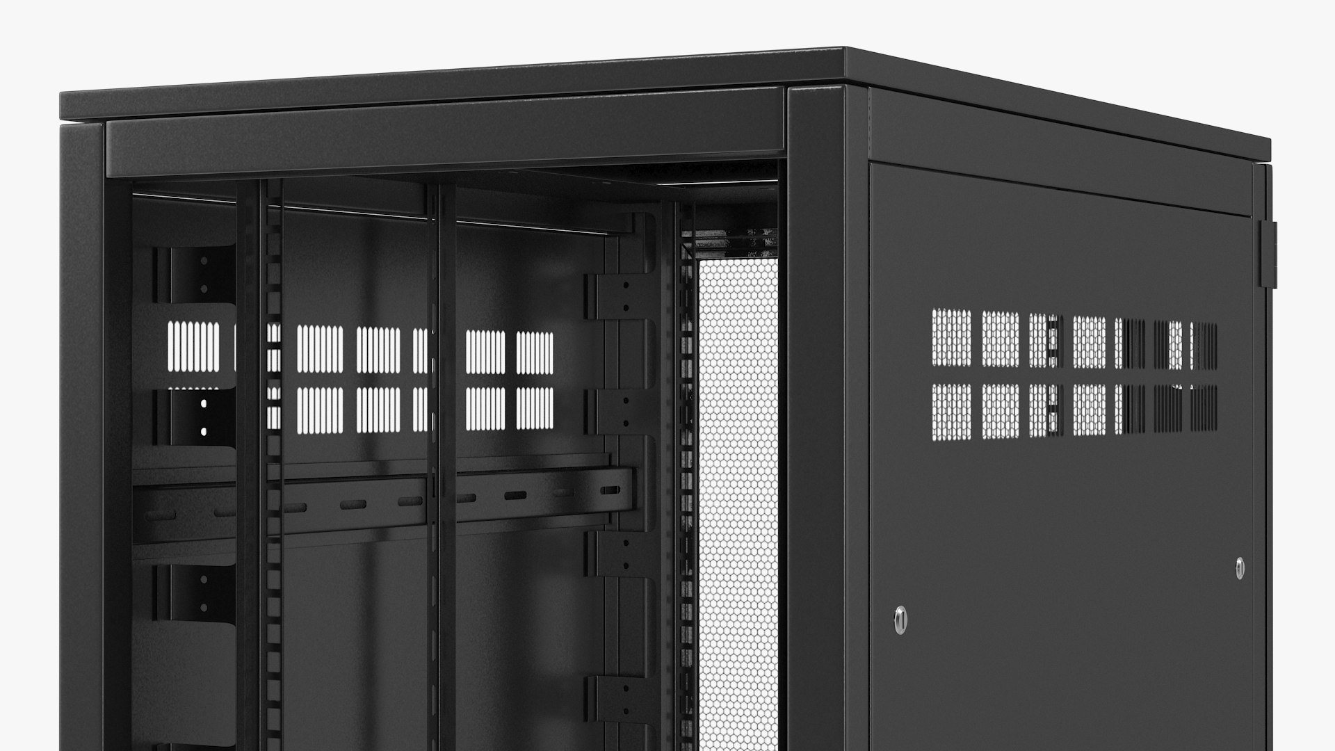 Black 33U Floor Standing Rack Cabinet 3D model - TurboSquid 1845140