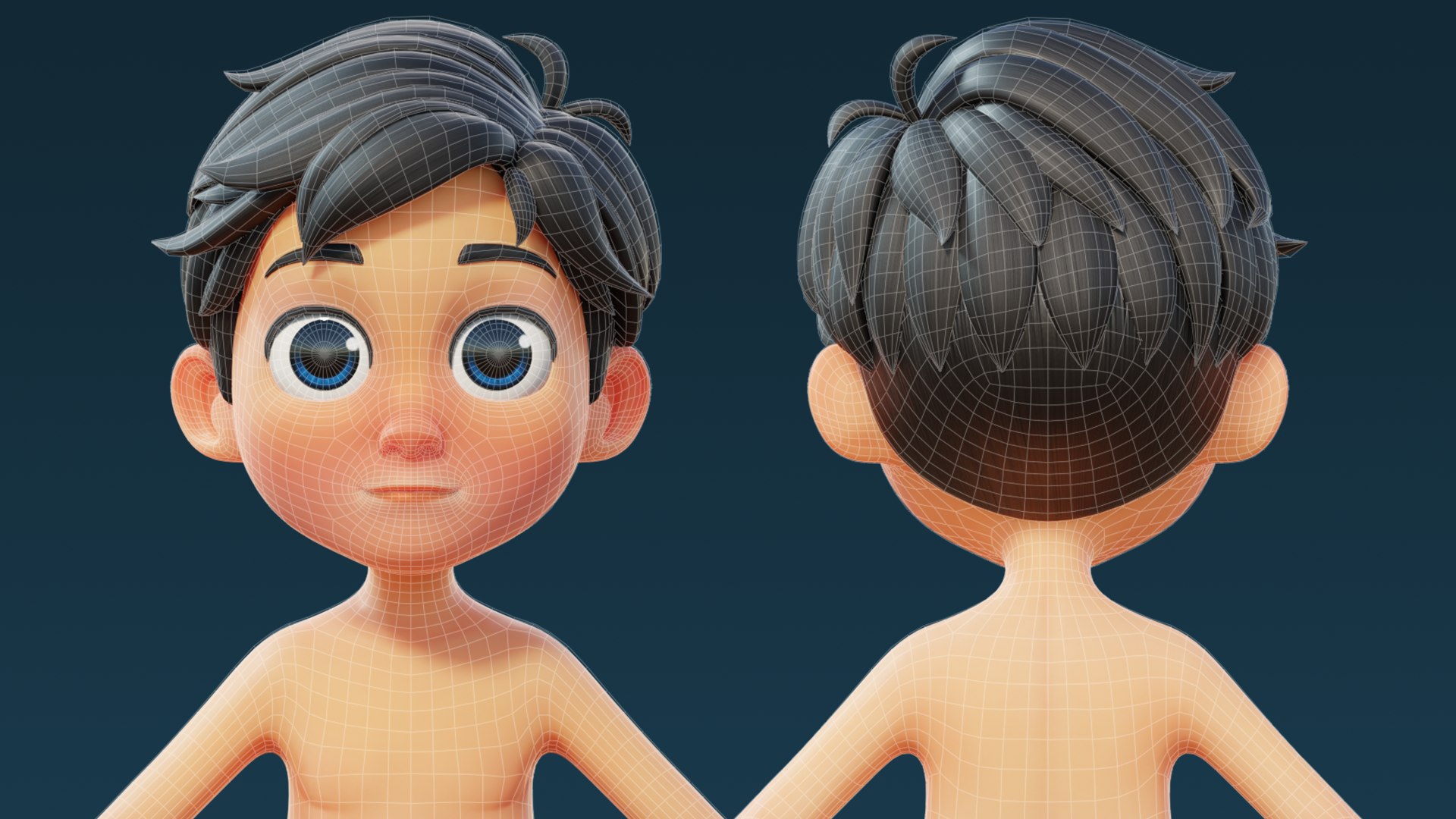 Cartoon Base Mesh Kid Child Male 3D Model - TurboSquid 2238245