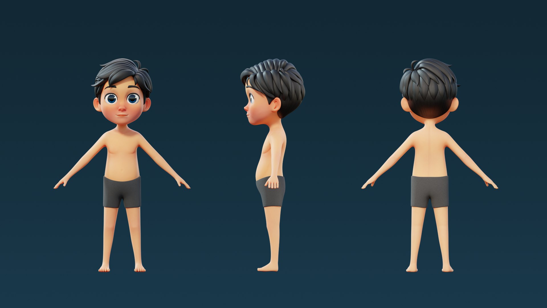 Cartoon Base Mesh Kid Child Male 3D Model - TurboSquid 2238245