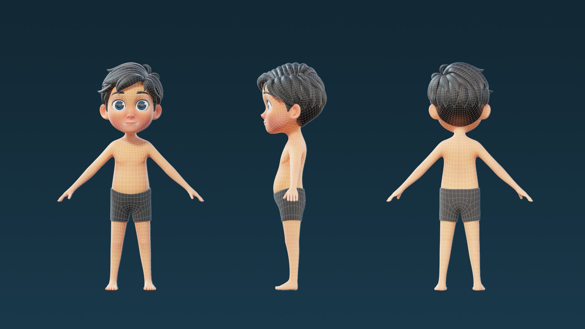 Cartoon Base Mesh Kid Child Male 3D Model - TurboSquid 2238245