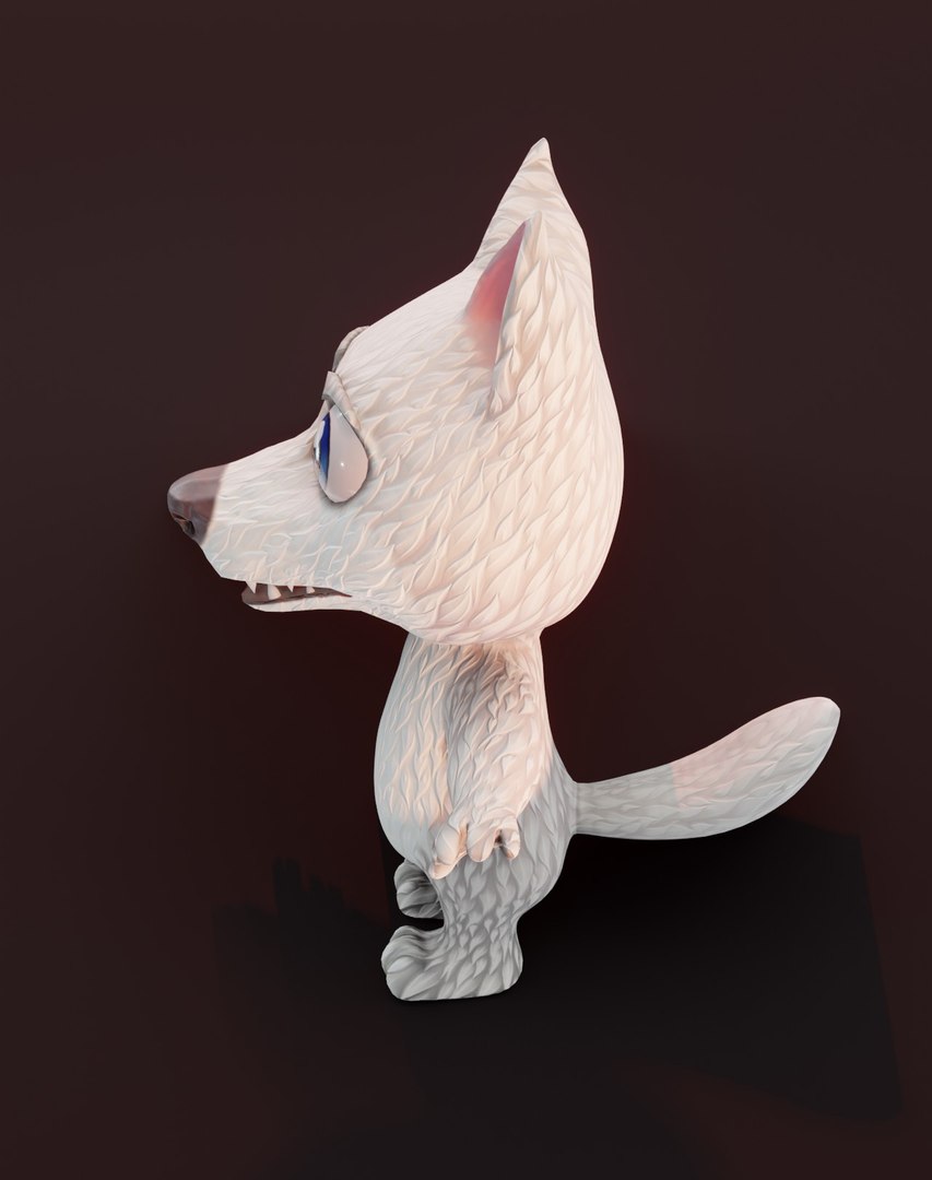 Cartoon White Wolf Animated Model 3D - TurboSquid 1822628