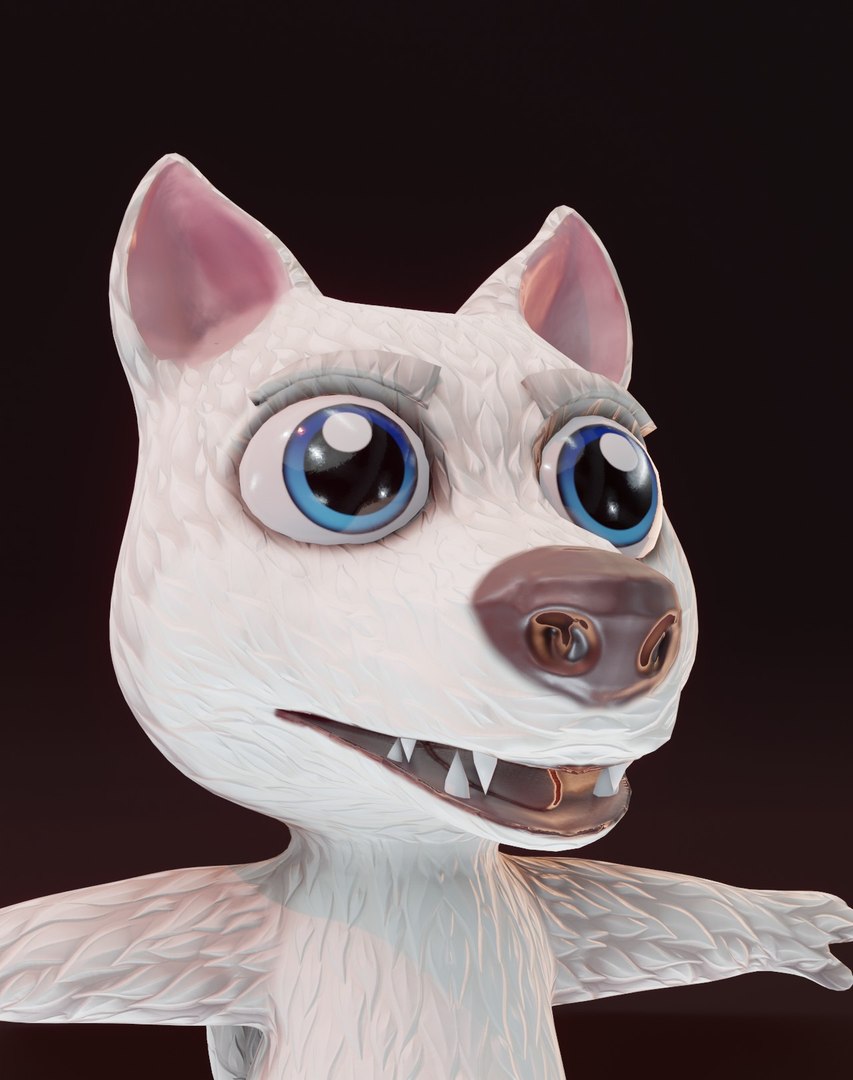 Cartoon White Wolf Animated Model 3D - TurboSquid 1822628