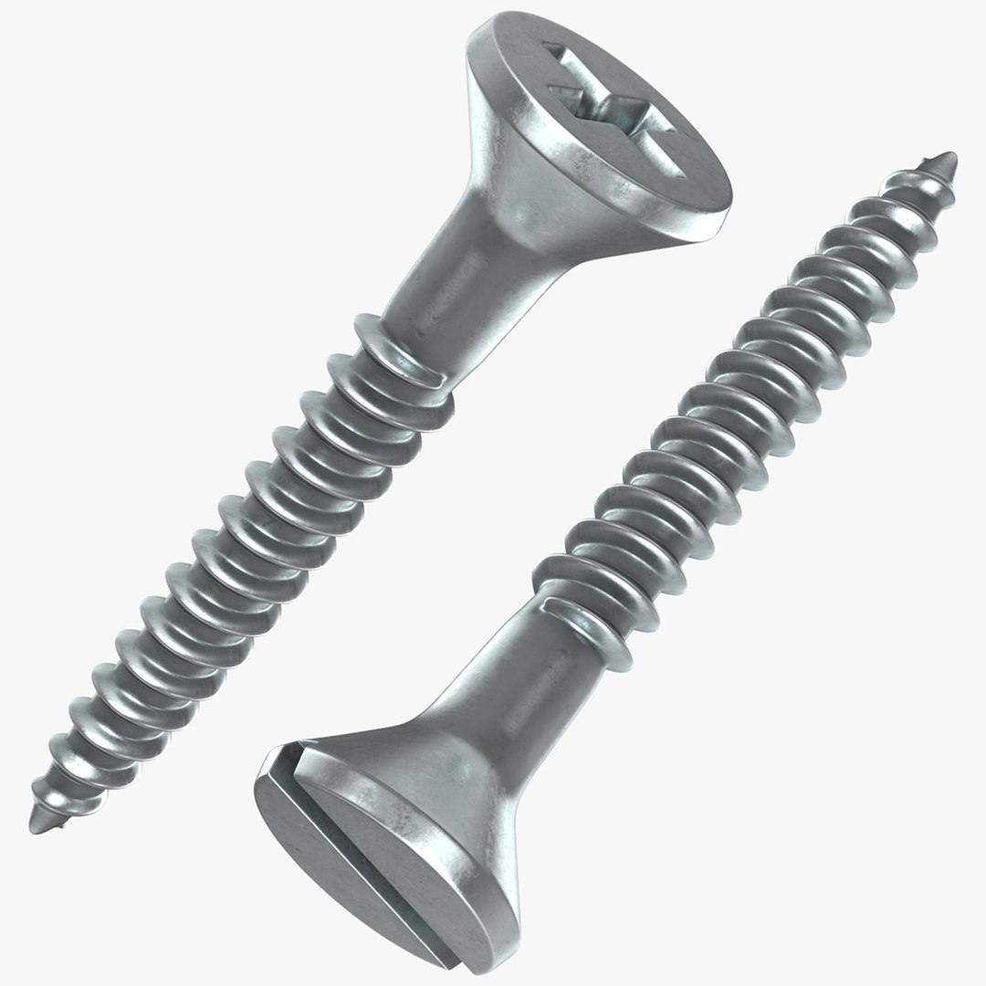 3D Head Half Thread Screw Model - TurboSquid 1588699