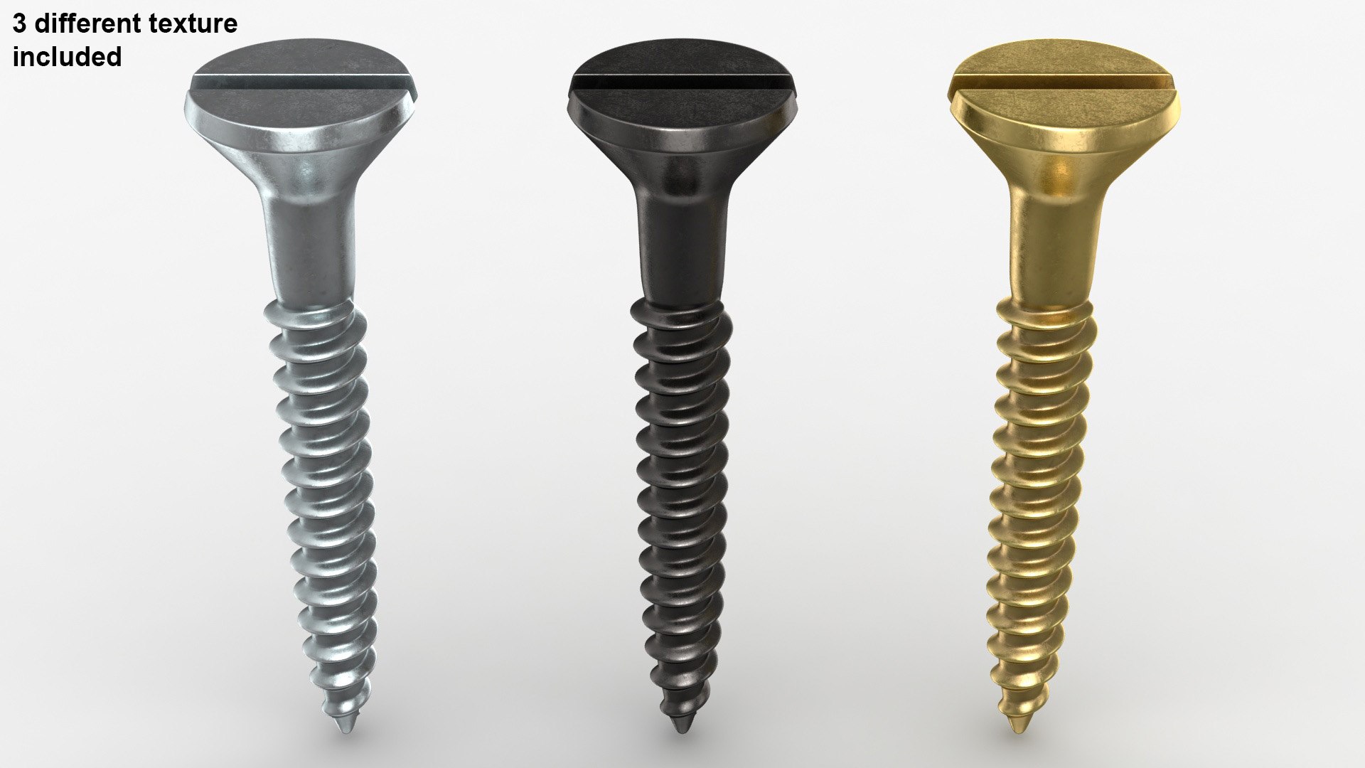 3D Head Half Thread Screw Model - TurboSquid 1588699