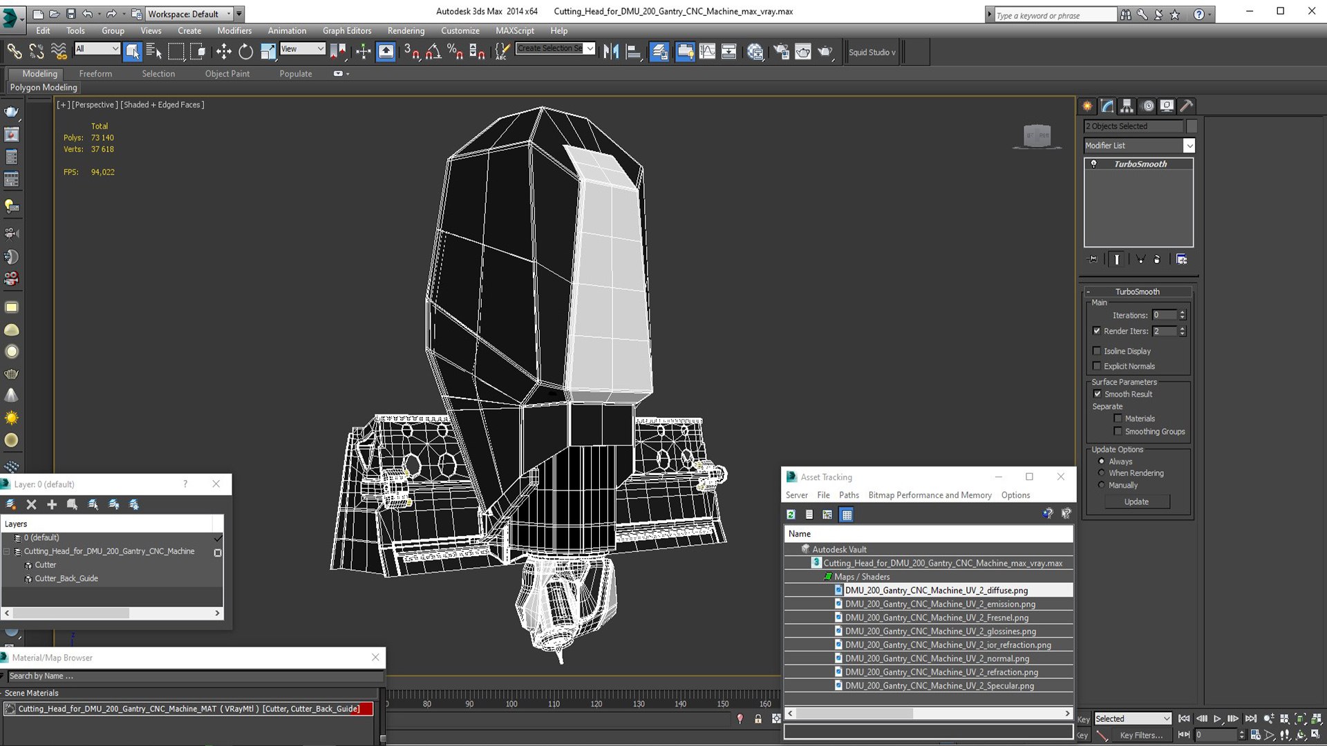 3D Cutting Head For DMU 200 Gantry CNC Machine - TurboSquid 2287607