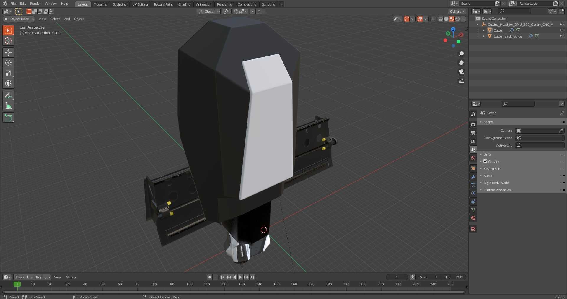 3D Cutting Head For DMU 200 Gantry CNC Machine - TurboSquid 2287607