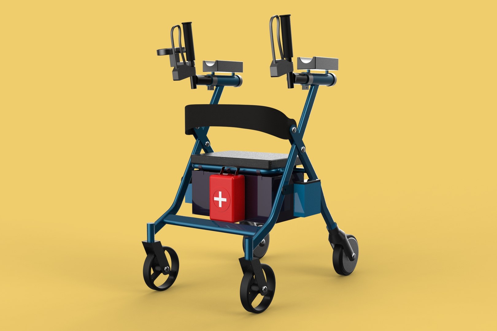 3D ELECTRIC ROLLATOR ROLLING WHEELED WALKER FOLDING WALKING FRAME Model ...