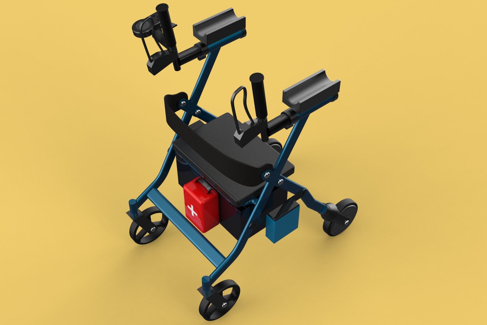 3D ELECTRIC ROLLATOR ROLLING WHEELED WALKER FOLDING WALKING FRAME Model ...