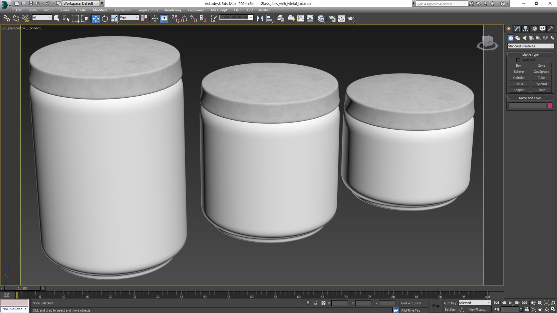 3D glass jars metal lid model - TurboSquid 1644077