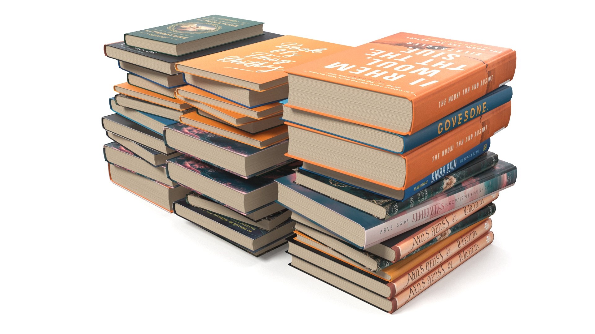 Hardcover Books Collection 3D Model - TurboSquid 2299565