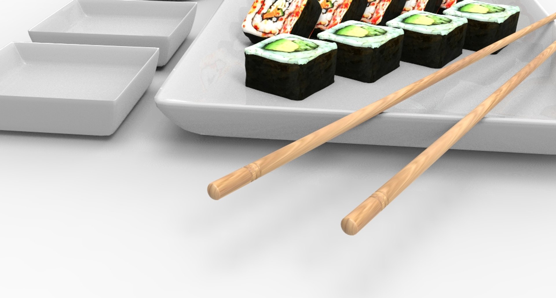 Sushi Food Seafood 3D Model - TurboSquid 1522087