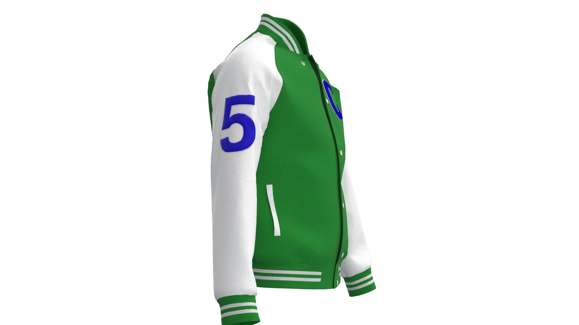 Male Raglan Varsity Jacket 3D Model - TurboSquid 2198437