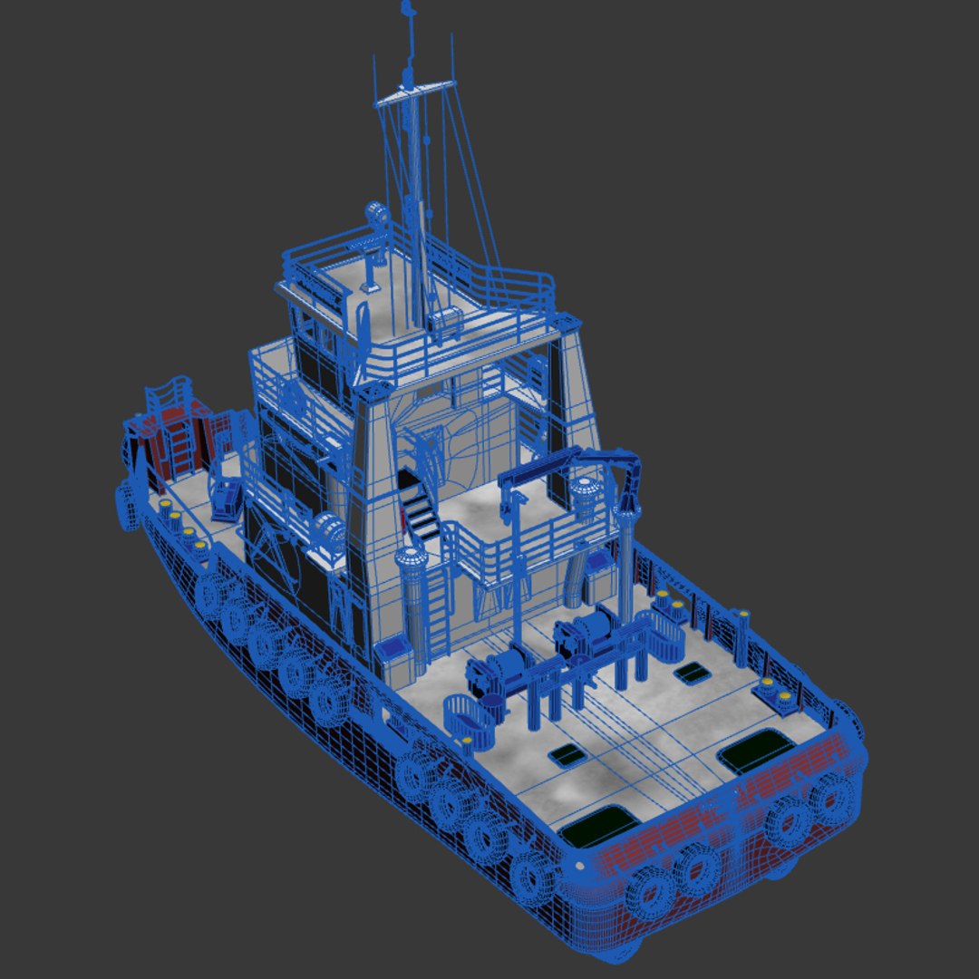 3d model tug boat