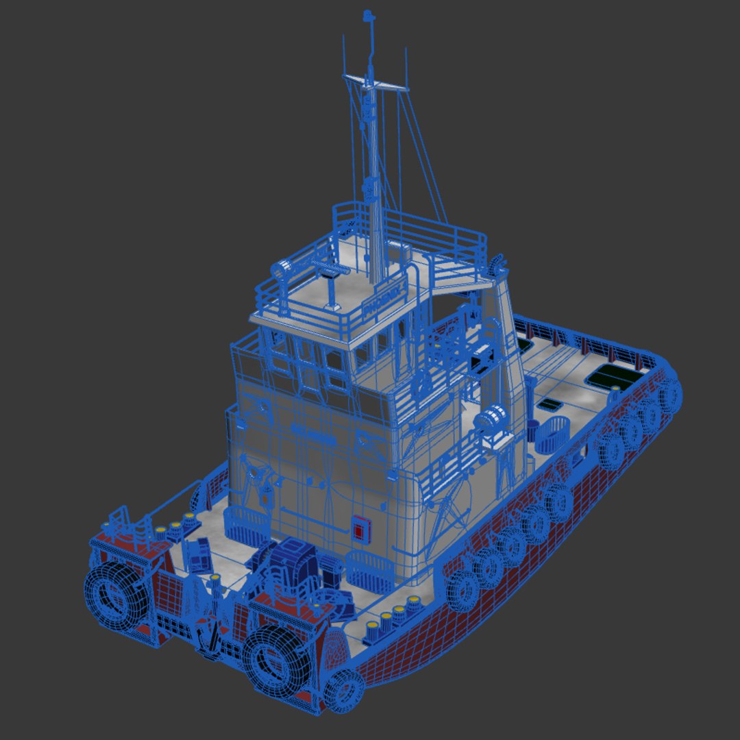 3d model tug boat