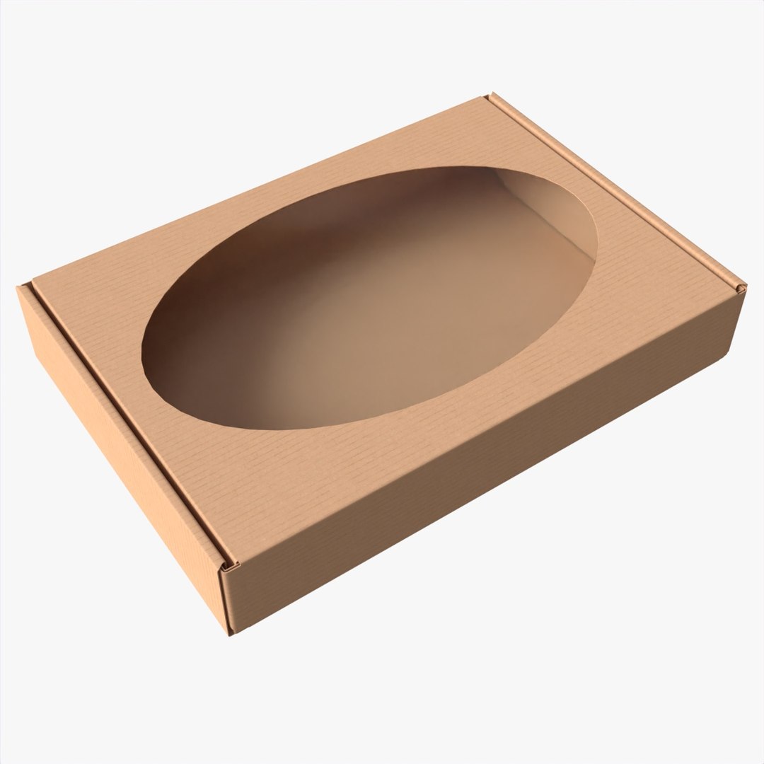 Corrugated Cardboard Box With Window 01 3D - TurboSquid 2030035