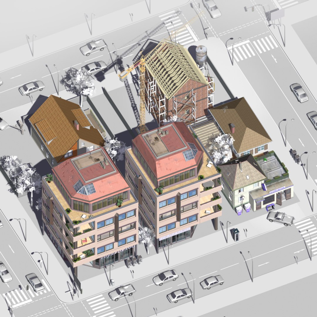 Max Urban Block Buildings Construction