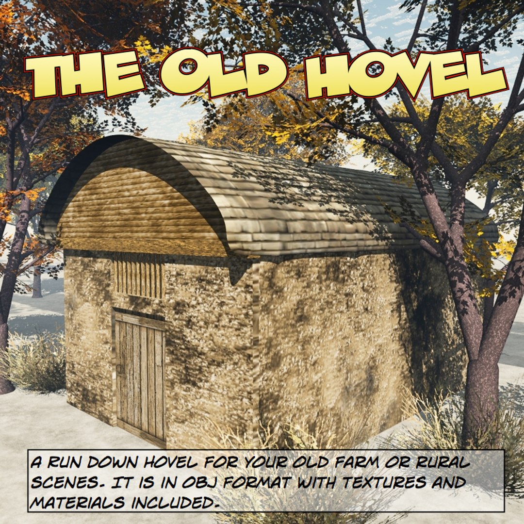 hovel farm rural 3d obj