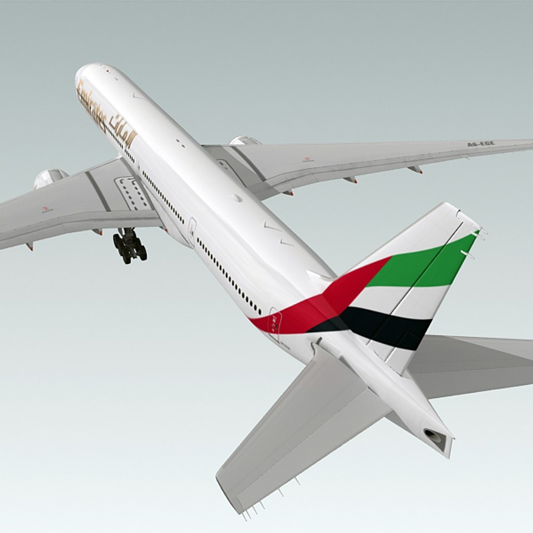3d Model Boeing 777-300 Plane Emirates