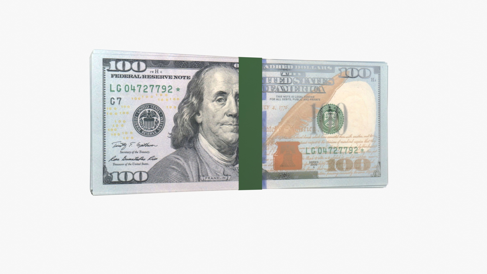 100 Dollar Bills Stack 3D Model - TurboSquid 1825130