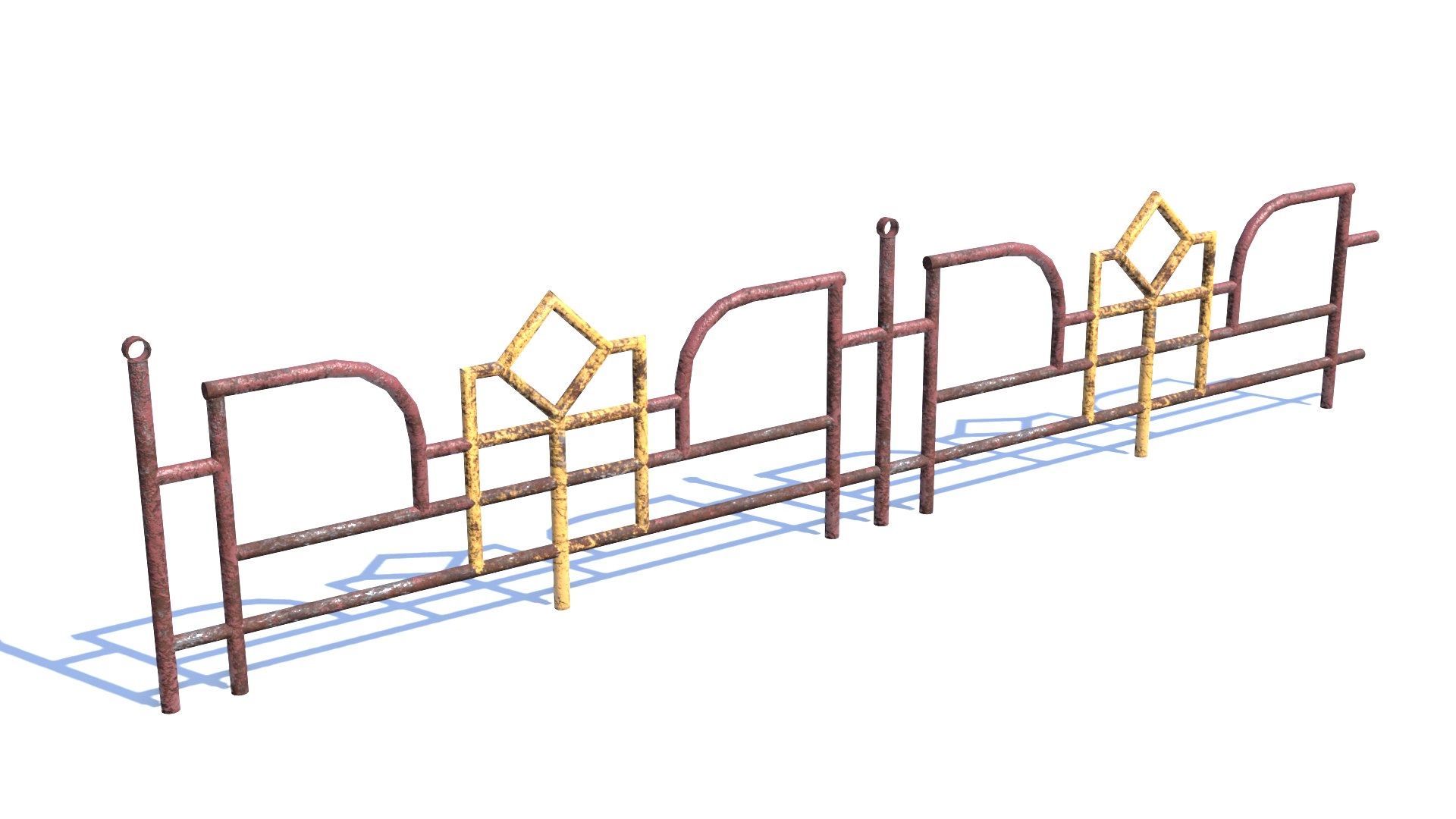 3D Model Old Rusty Fence - TurboSquid 1823051