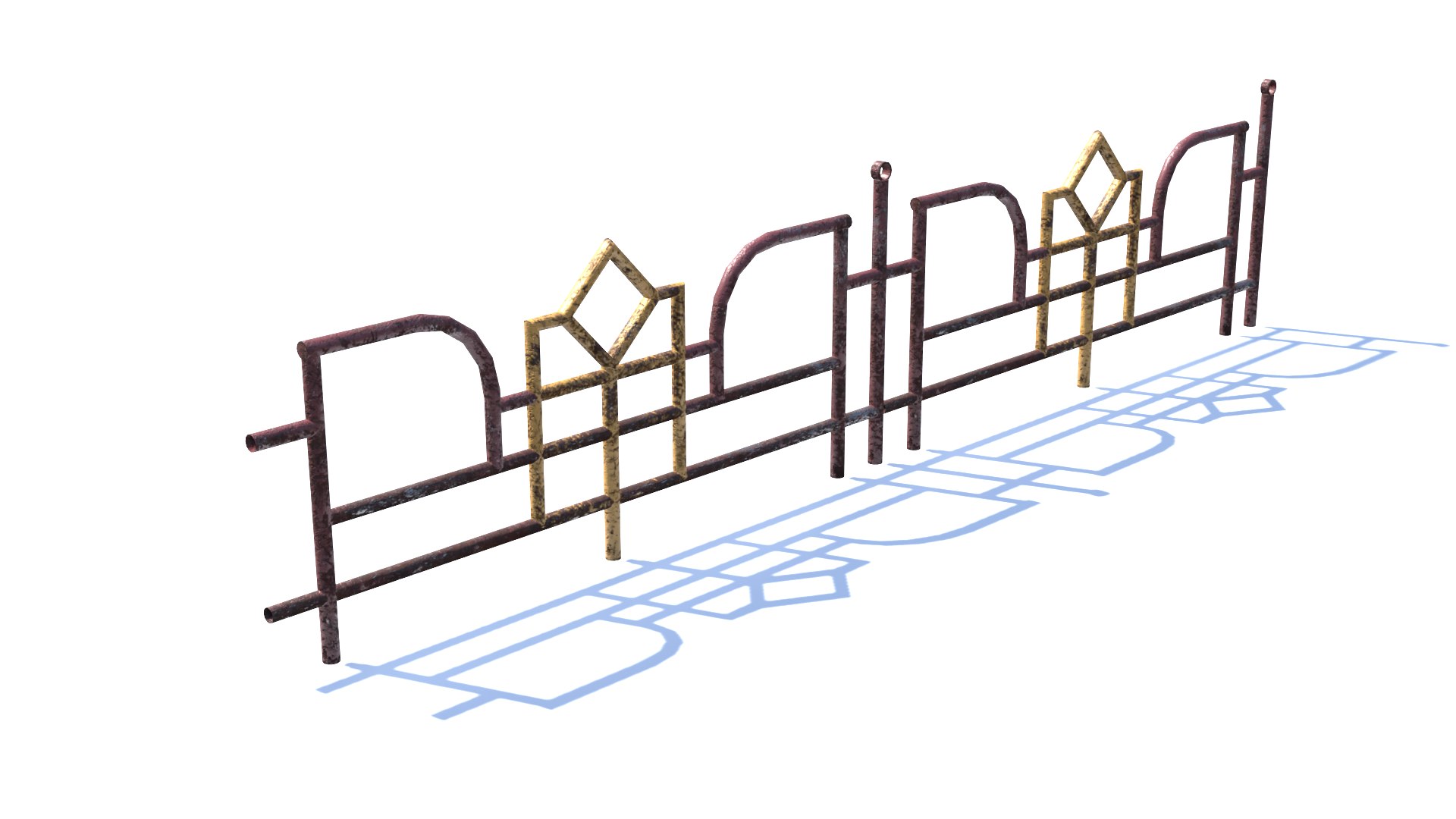 3D Model Old Rusty Fence - TurboSquid 1823051