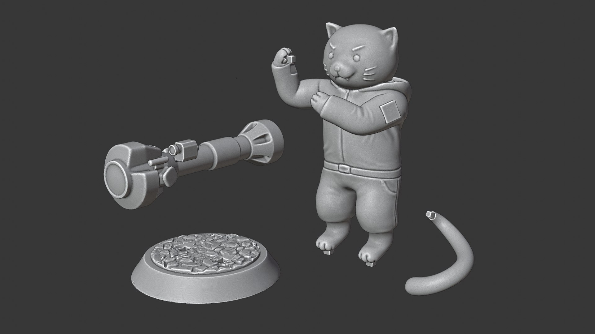 Ukrainian War Cat with NLAW Rocket Launcher 3D print model model ...