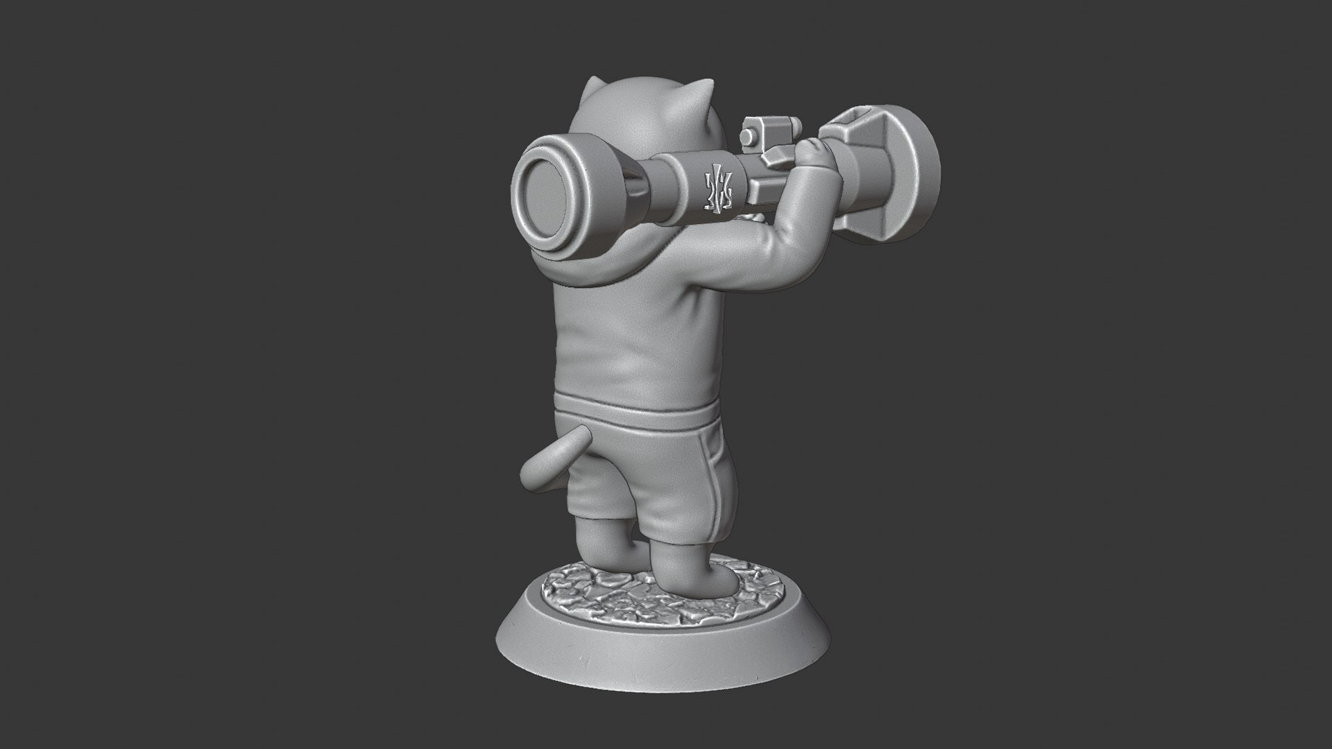 Ukrainian War Cat with NLAW Rocket Launcher 3D print model model ...