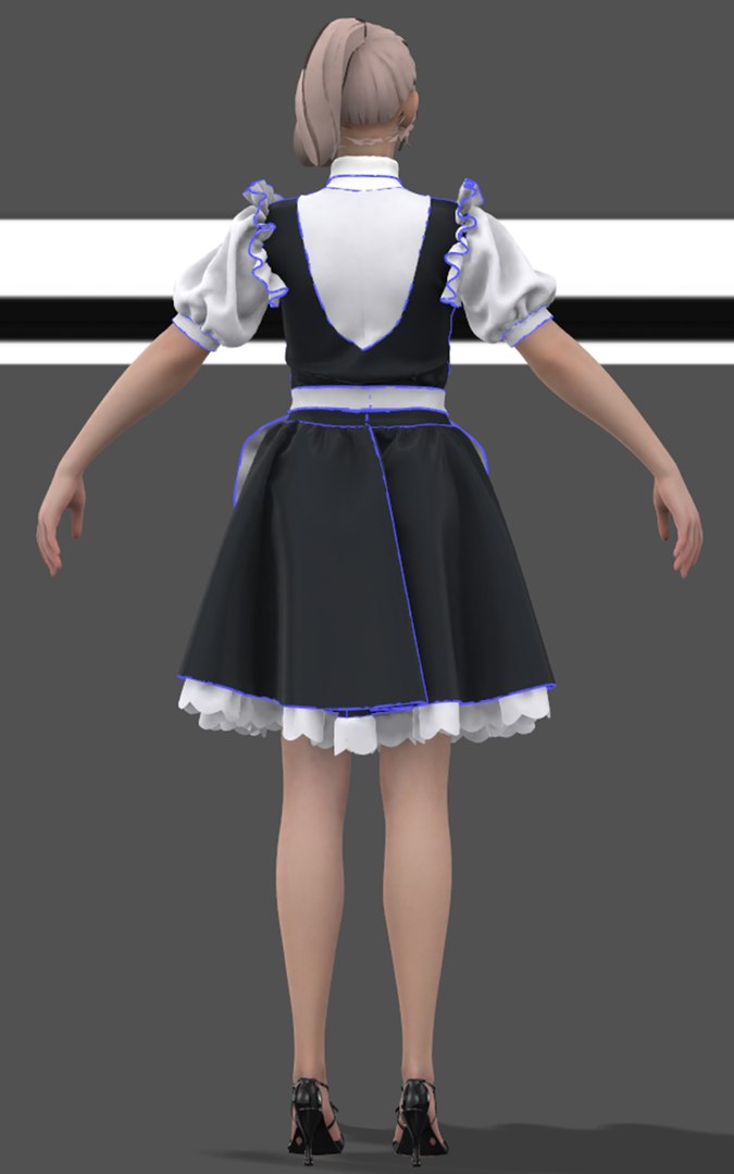 Maid Uniform Marvelous Designer Project 3D Model - TurboSquid 1758243