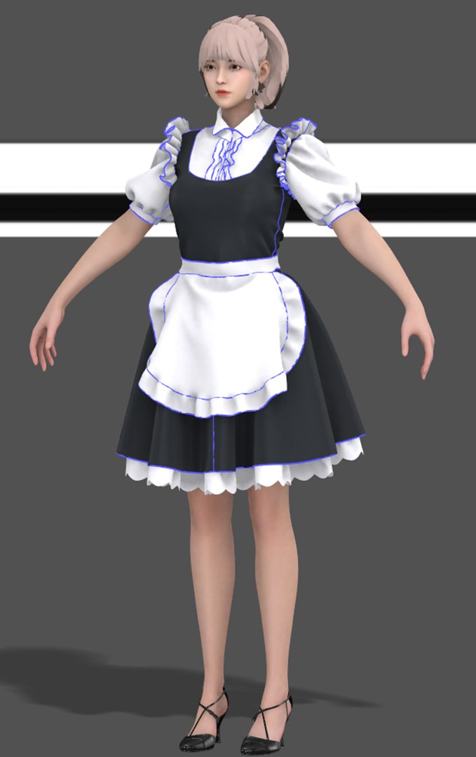 Maid Uniform Marvelous Designer Project 3D Model - TurboSquid 1758243