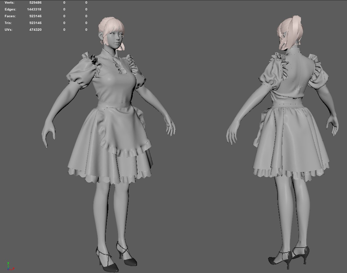 Maid Uniform Marvelous Designer Project 3D Model - TurboSquid 1758243