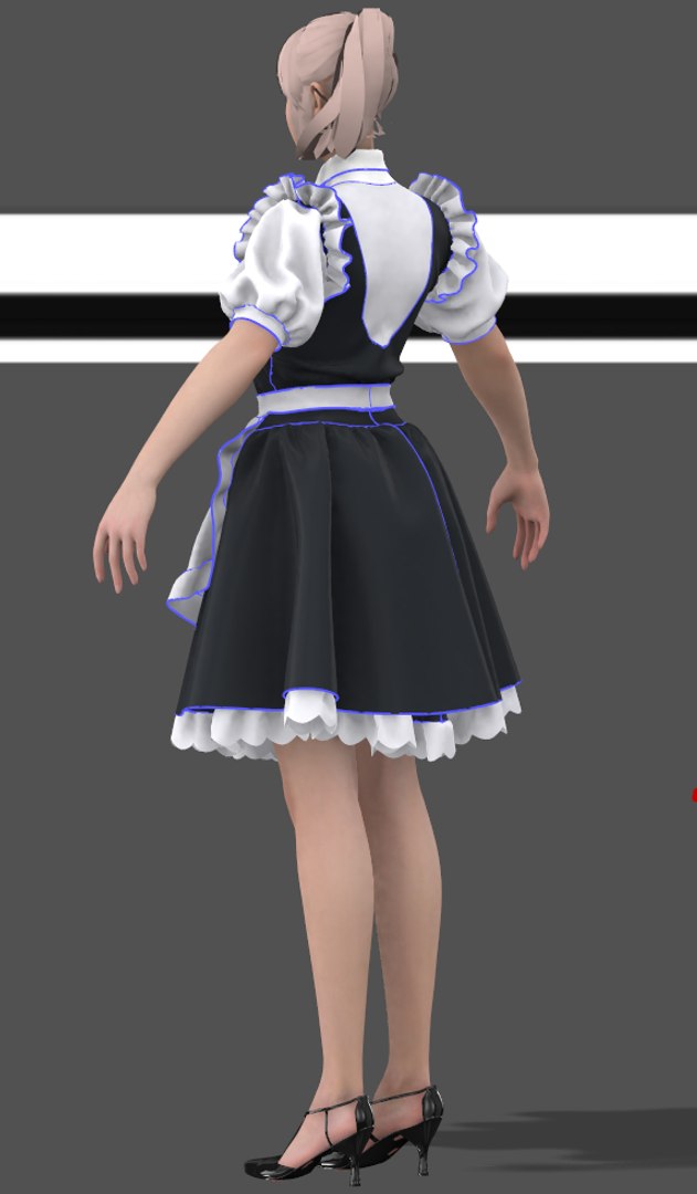 Maid Uniform Marvelous Designer Project 3D Model - TurboSquid 1758243