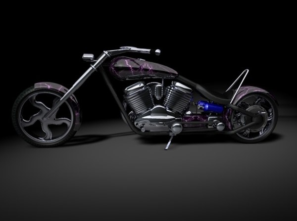 custom chopper 3d model