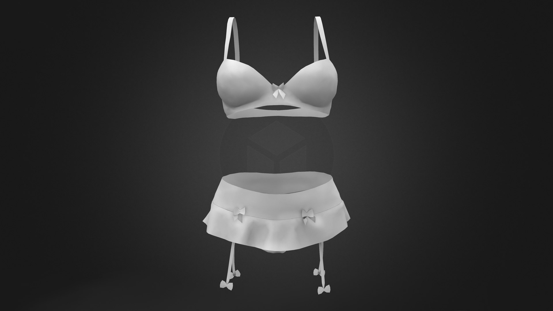 Sexy Bra with Ruffled Garter Panties 3D model - TurboSquid 1914250