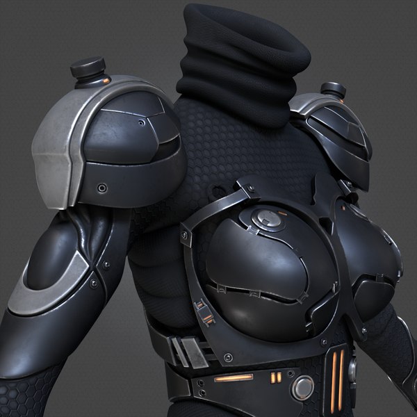 3d model of sci-fi suit female