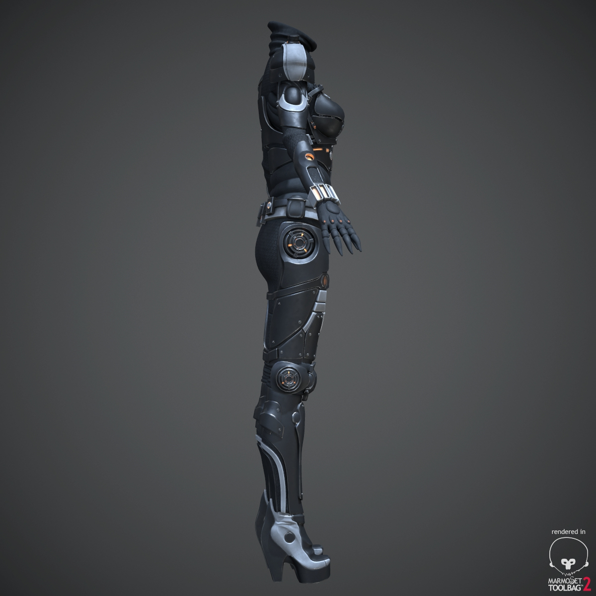 3d model of sci-fi suit female