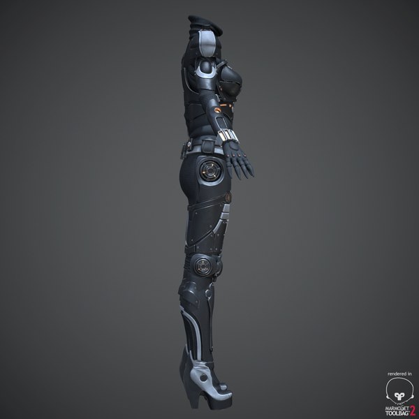 3d model of sci-fi suit female