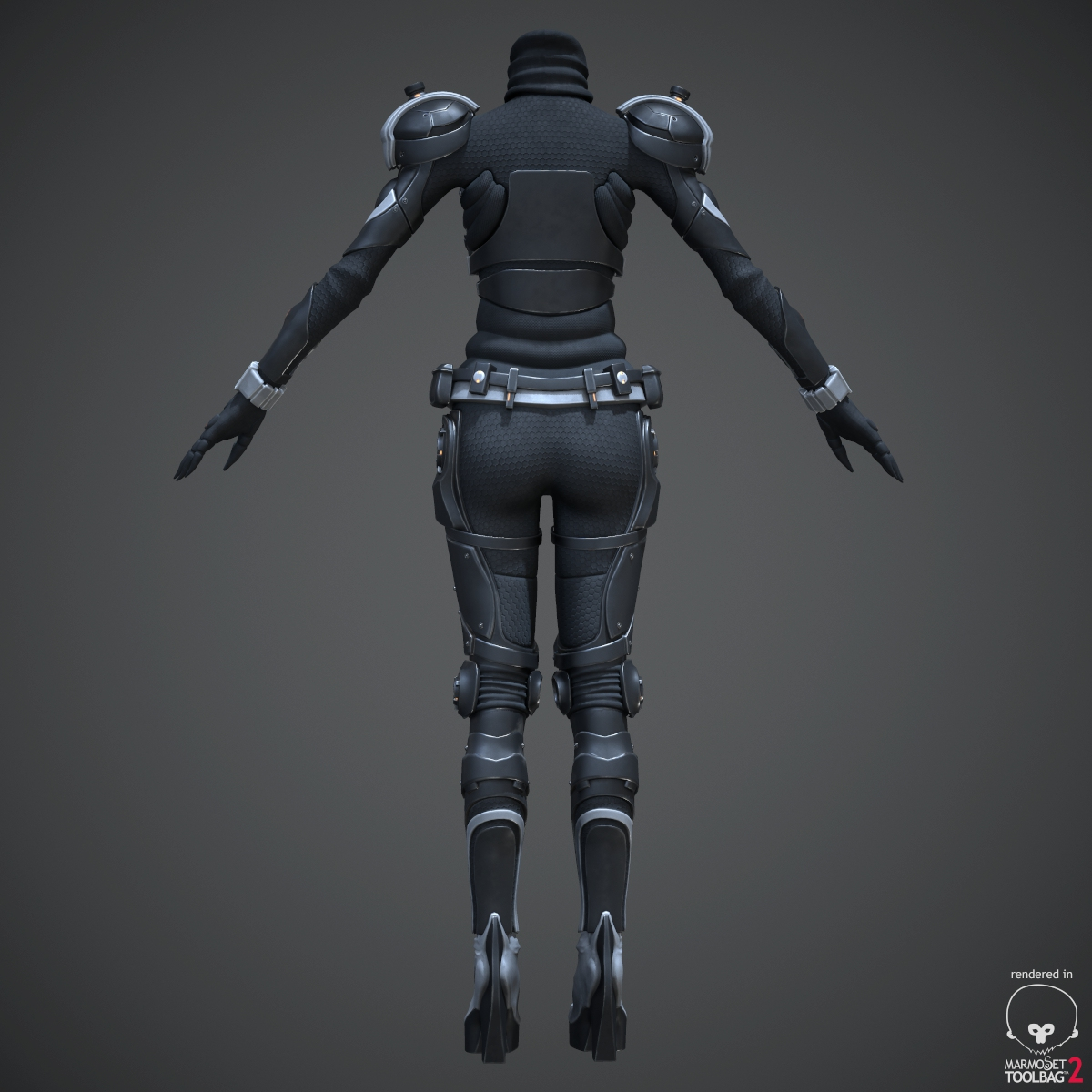 3d model of sci-fi suit female