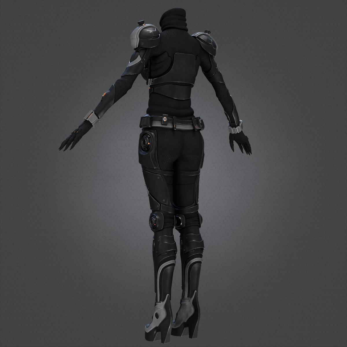 3d model of sci-fi suit female