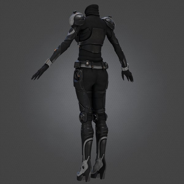 3d model of sci-fi suit female