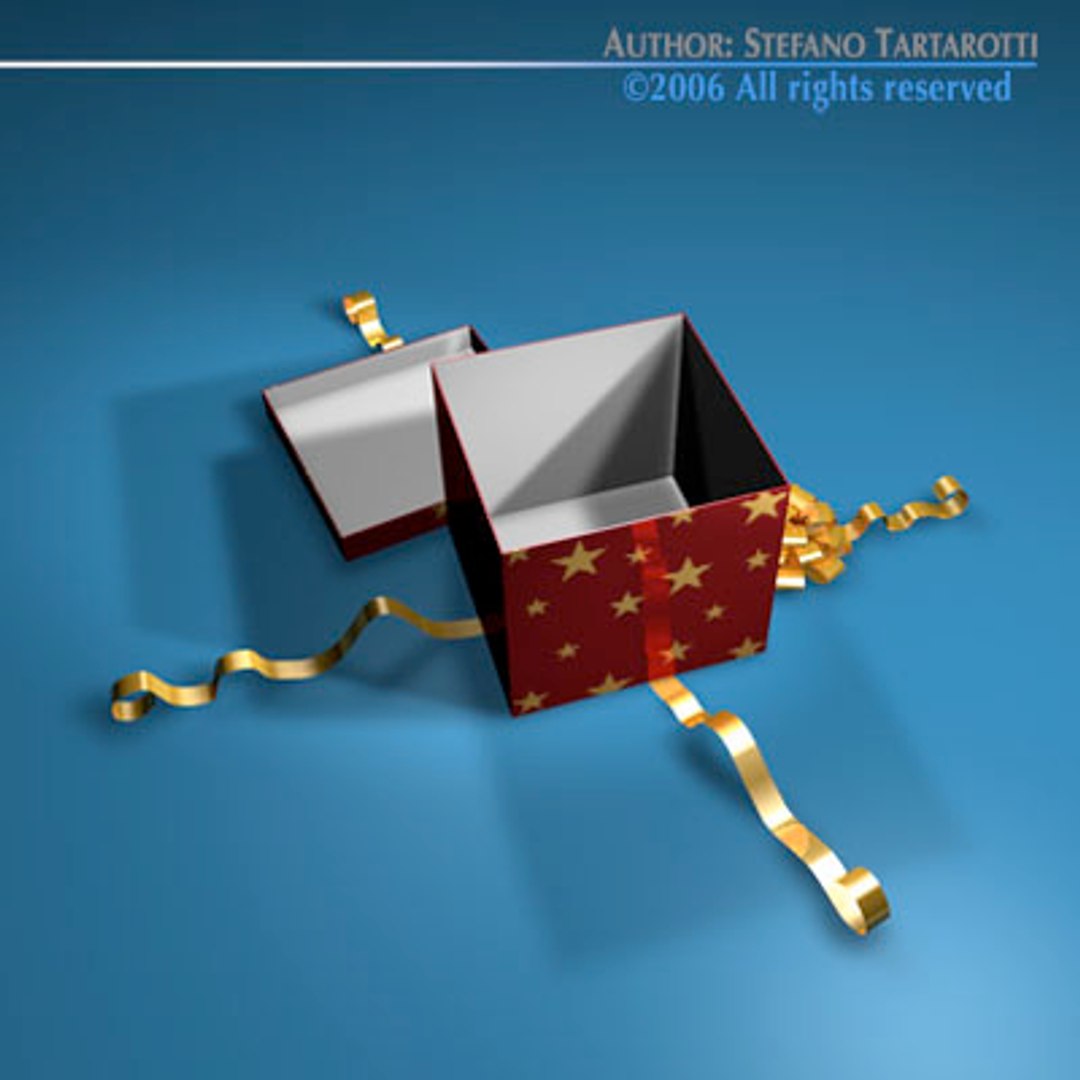3d Model Open Gift Box